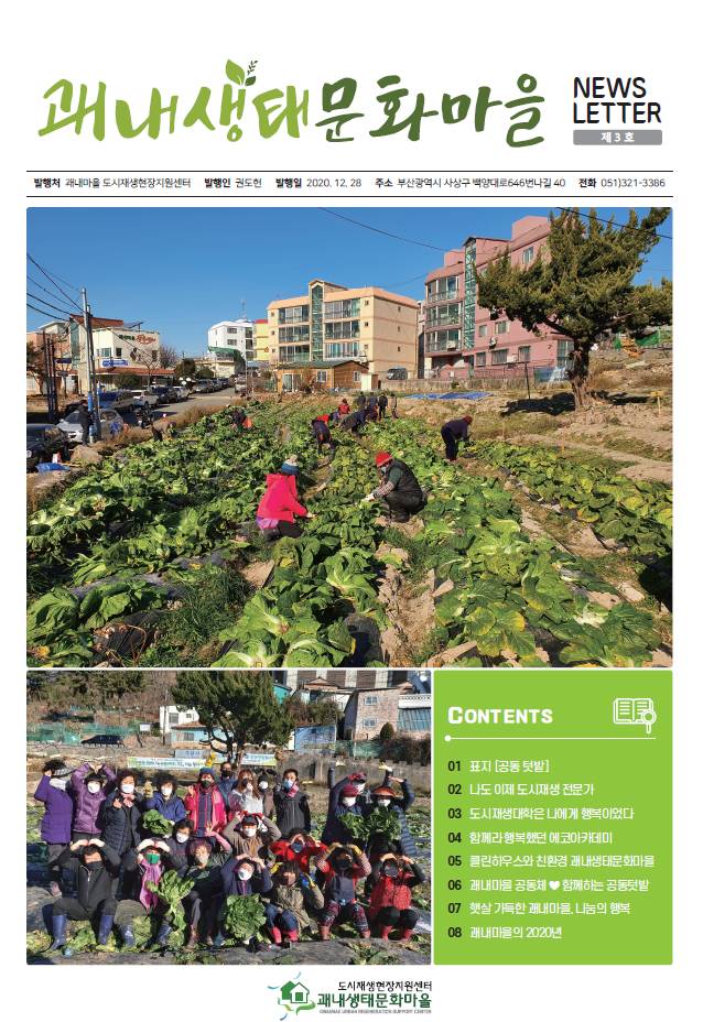 홍보게시판 괘내마을 소식지 3호 - 도시재생 종합정보체계